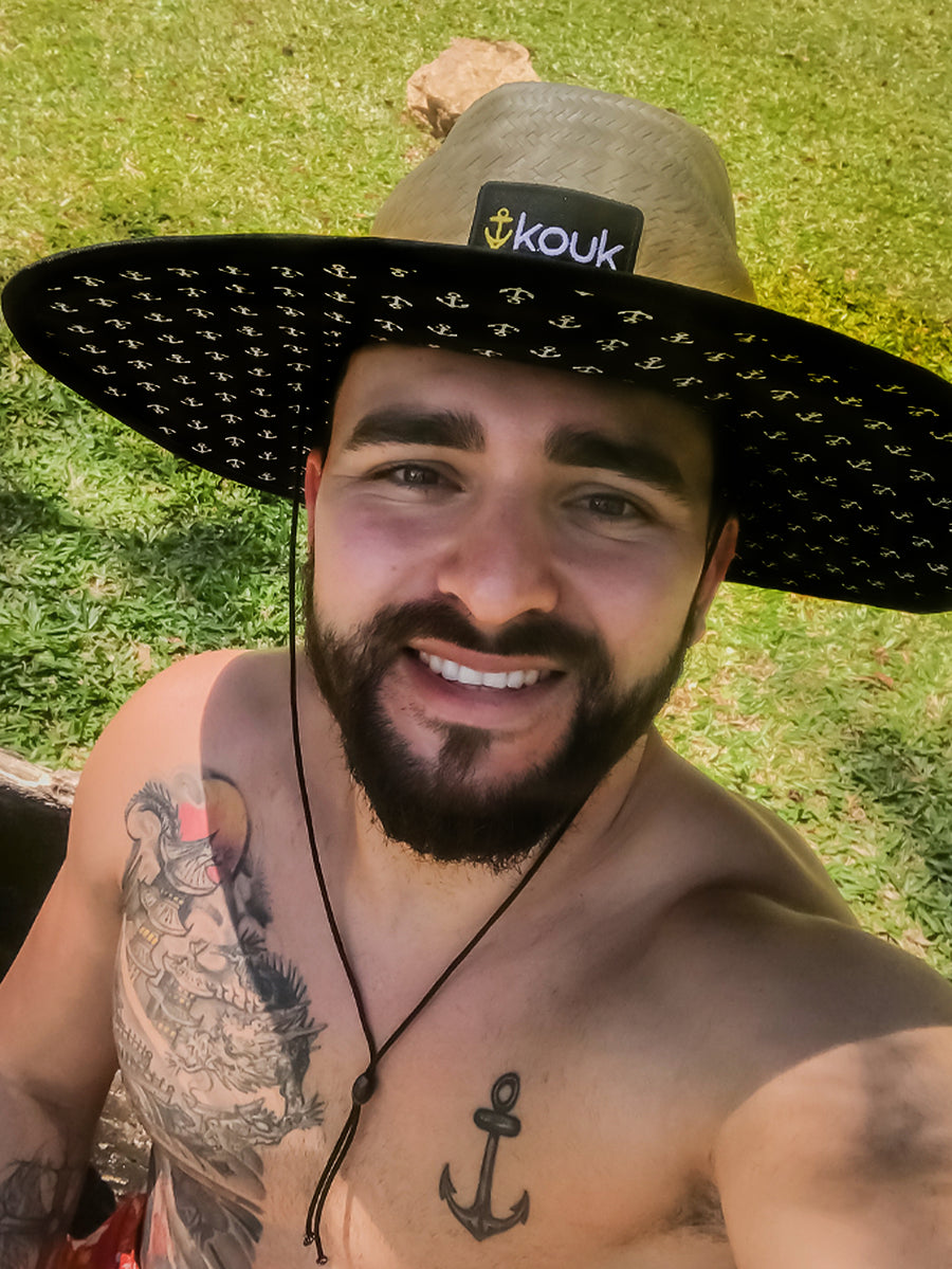Chapéu de Palha Âncora Estampado Praiano Verão Proteção Solar – Kouk ...